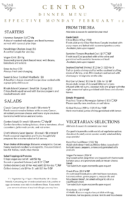 NewBridge on The Charles | Centro Dinner Menu