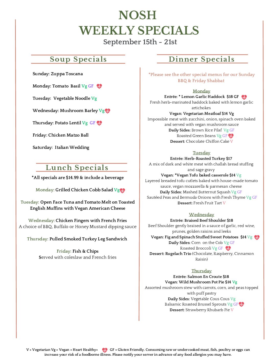 NewBridge on The Charles | Nosh Daily Specials